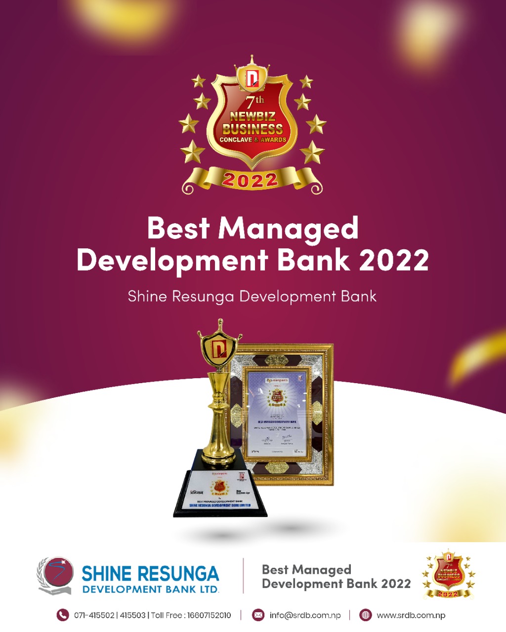 Industry Recognition to Shine Resunga Development Bank Limited